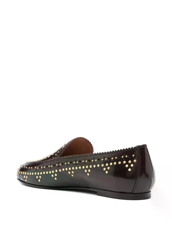 AQUAZZURA Studded Loafers - Brown