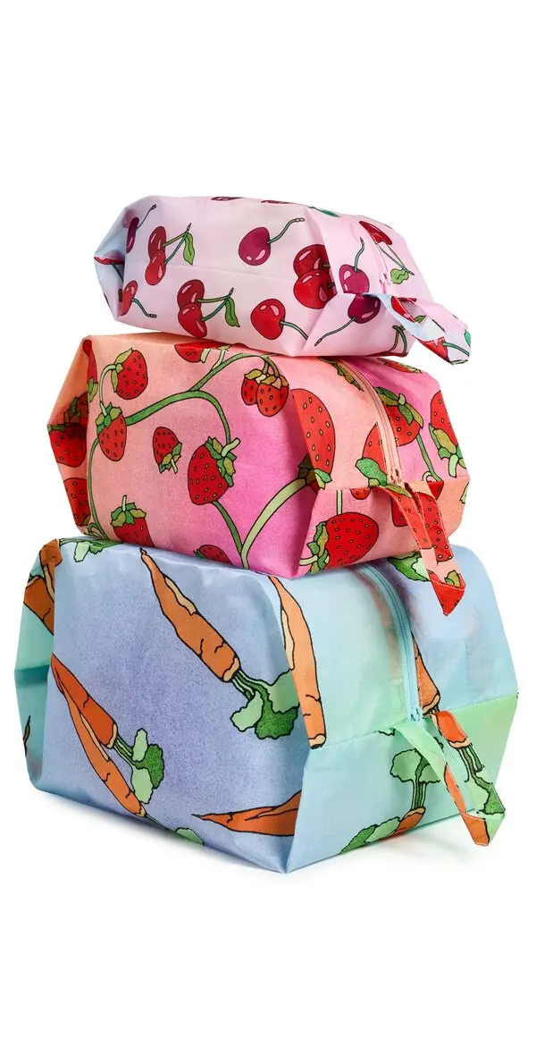 Baggu 3d Zip Set - Carrots & Berries