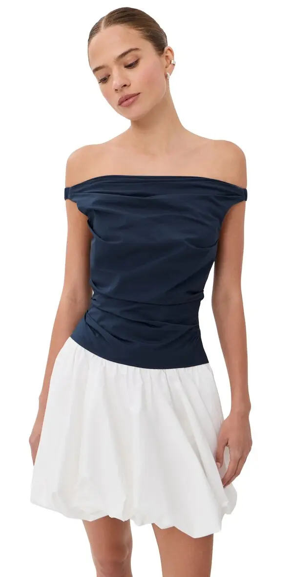 Simkhai Salina Cotton Bubble Mini Dress - Midnight Multi