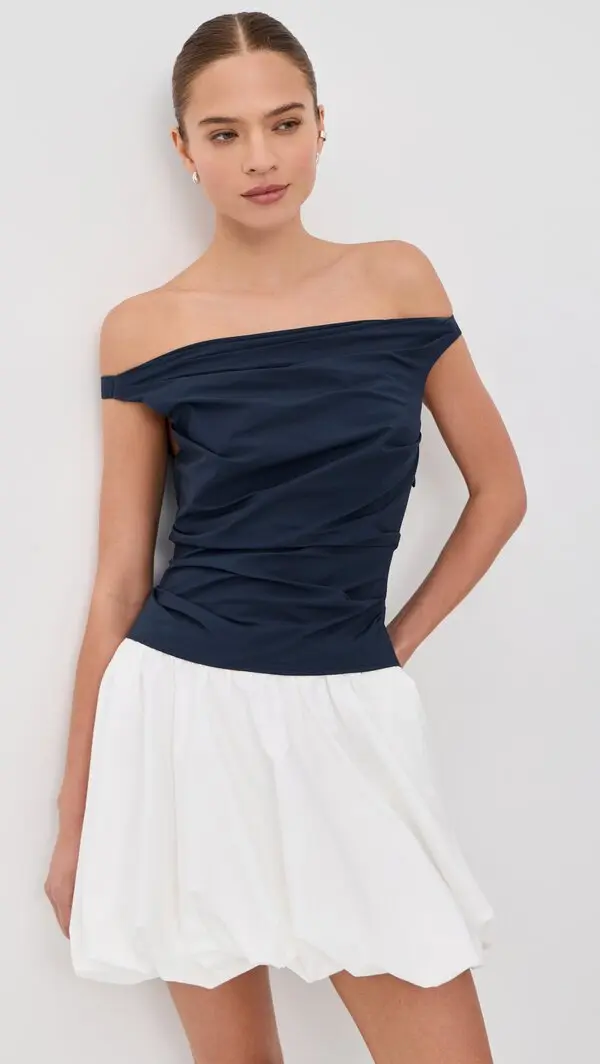 Simkhai Salina Cotton Bubble Mini Dress - Midnight Multi