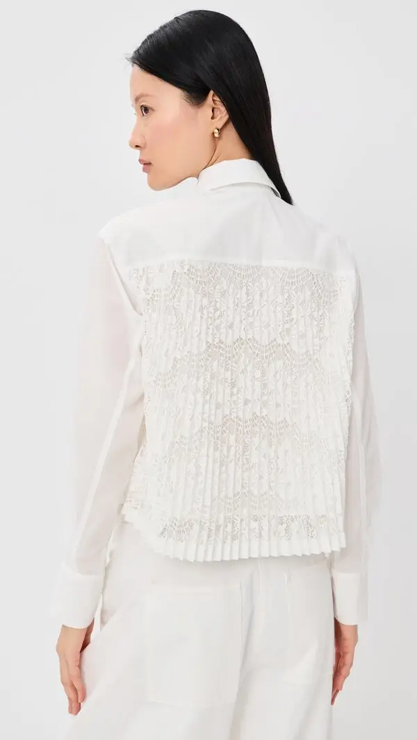 Simkhai Kacey Lace Button-down Shirt - Ivory