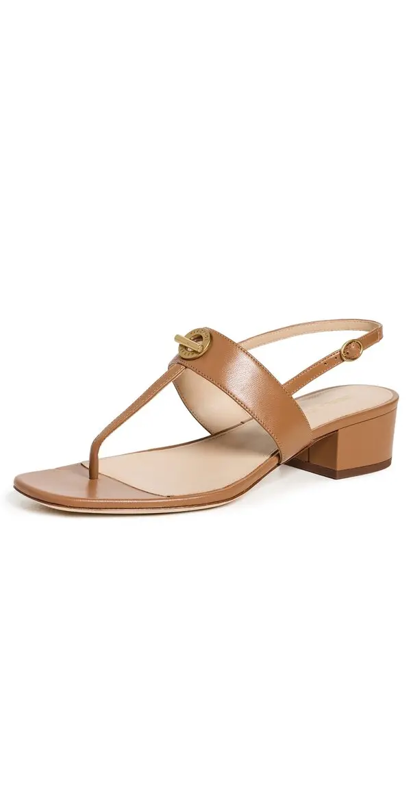 Veronica Beard Andie Leather Sandals - Hazelwood