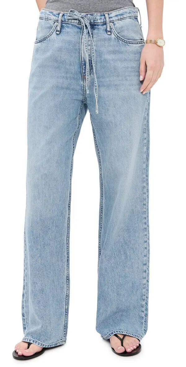 Rag & Bone Featherweight Phoebe Wide Leg Jeans - Everglade