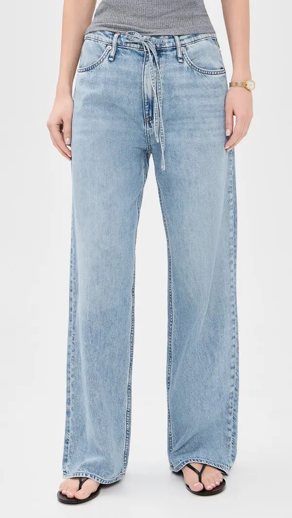 Rag & Bone Featherweight Phoebe Wide Leg Jeans - Everglade