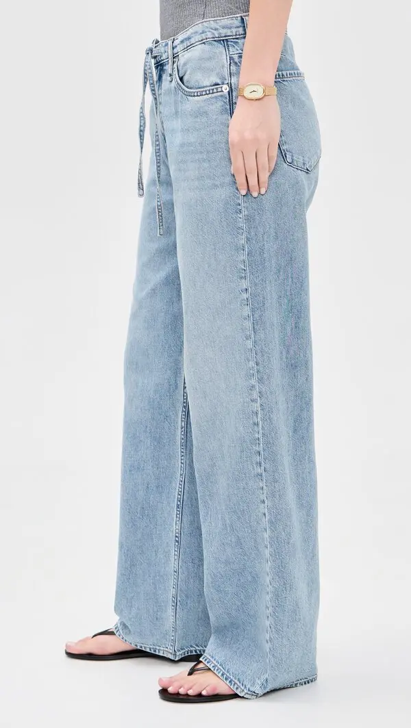 Rag & Bone Featherweight Phoebe Wide Leg Jeans - Everglade