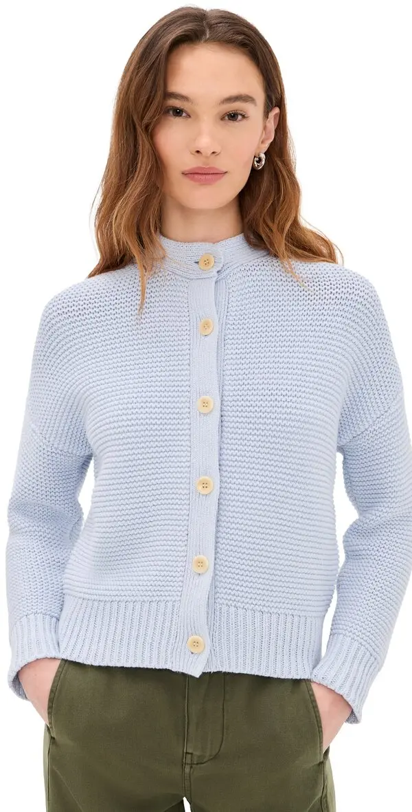 ALEX MILL Nico Chunky Cotton Cardigan - Calm Blue