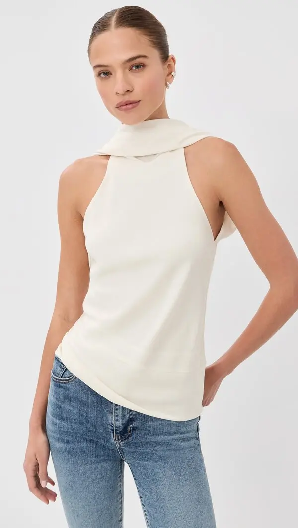 Simkhai Samira Satin Top - Ivory