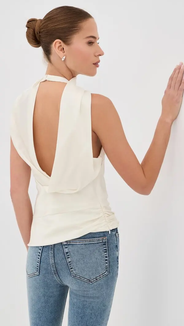 Simkhai Samira Satin Top - Ivory