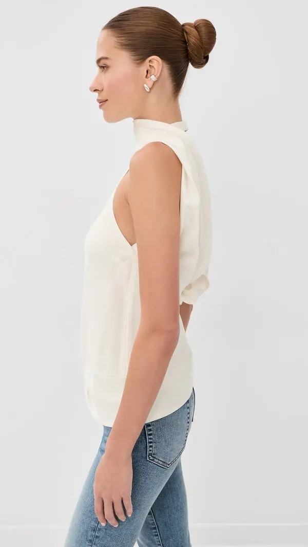 Simkhai Samira Satin Top - Ivory