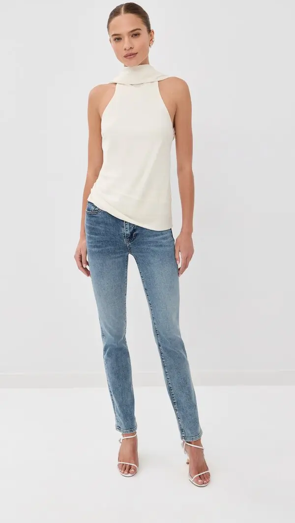 Simkhai Samira Satin Top - Ivory