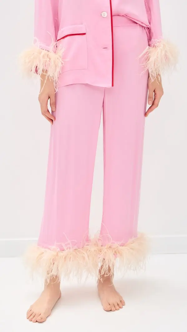 Sleeper Party Pajama Set With Detachable Feathers