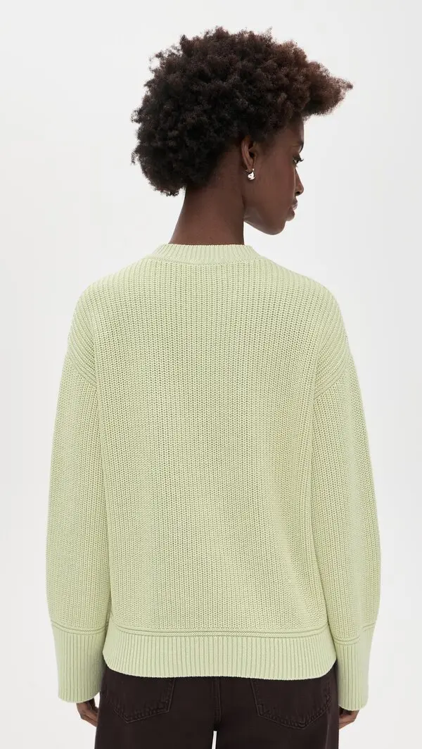 LA LIGNE Cotton Blend Crewneck Sweater - Celadon