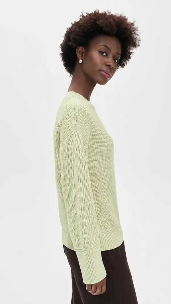 LA LIGNE Cotton Blend Crewneck Sweater - Celadon