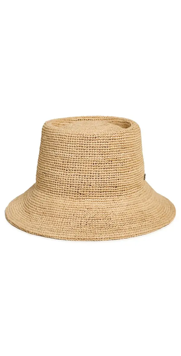 Brixton Elle Straw Bucket Hat - Natural