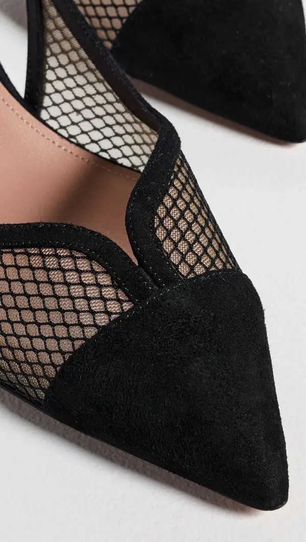 AQUAZZURA Gia Mesh Sling Pumps - Black