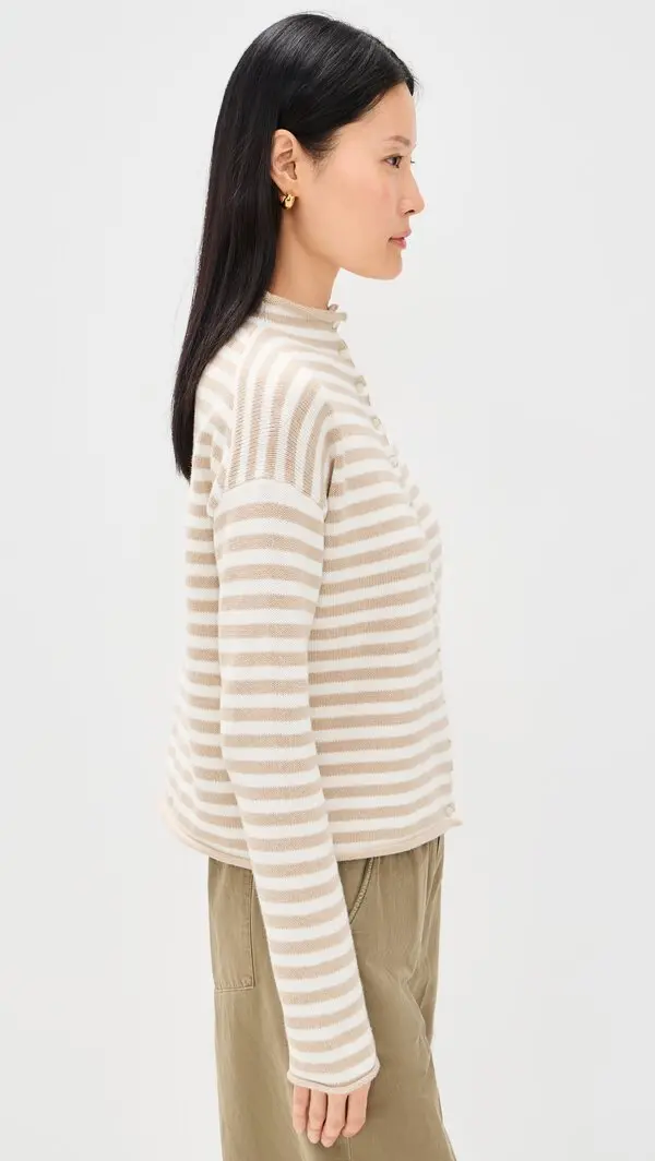 ALEX MILL Taylor Cardigan - Sand/ivory