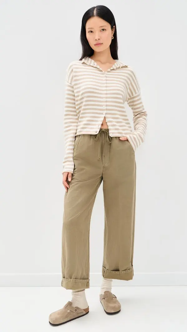 ALEX MILL Taylor Cardigan - Sand/ivory