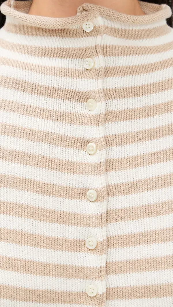 ALEX MILL Taylor Cardigan - Sand/ivory