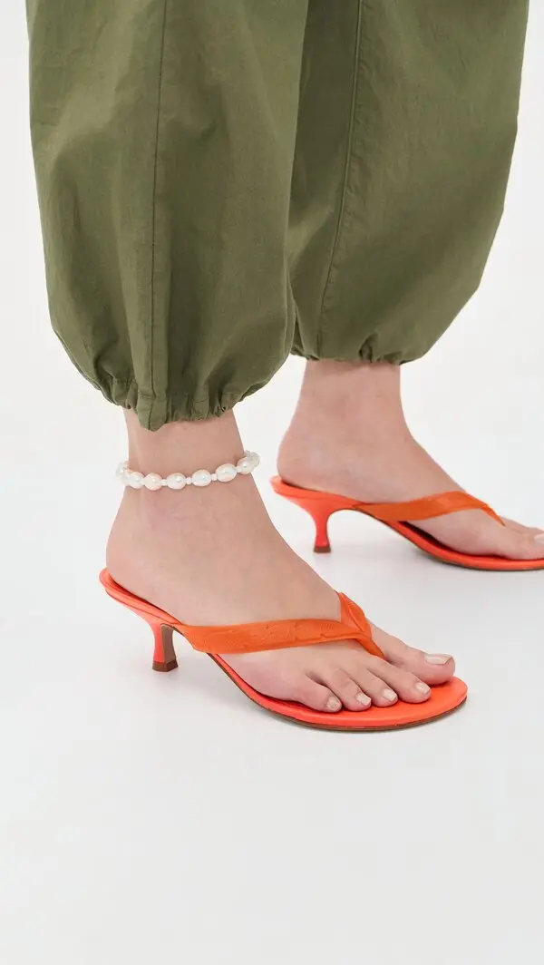 Farm Rio Rob Heel Sandals - Flame Orange