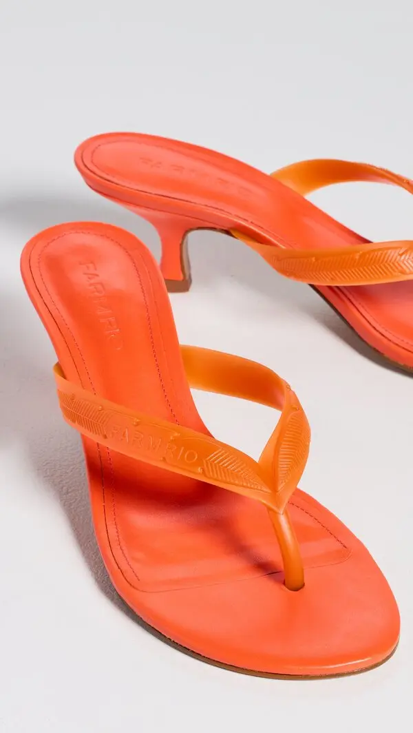 Farm Rio Rob Heel Sandals - Flame Orange