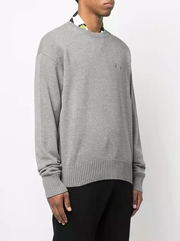 Off-White Logo Embroidered Knitted Jumper