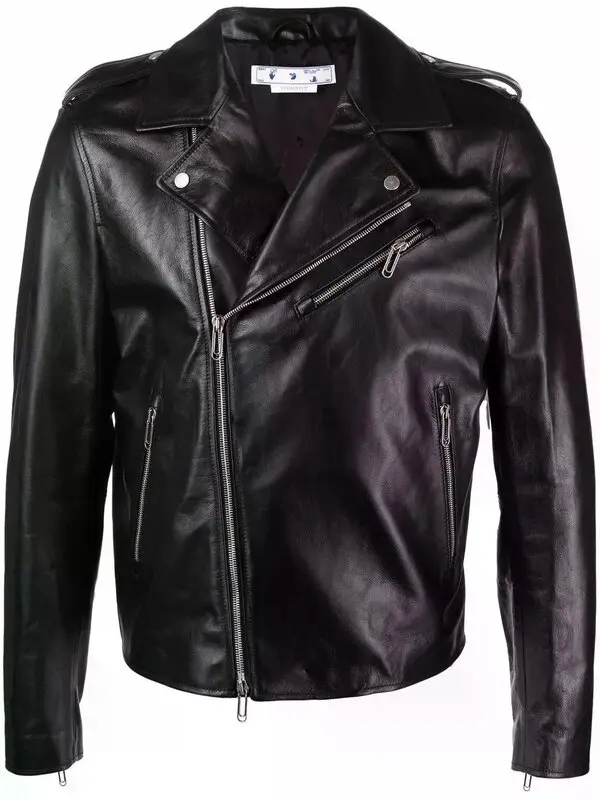Off-White Diag-print Biker Jacket