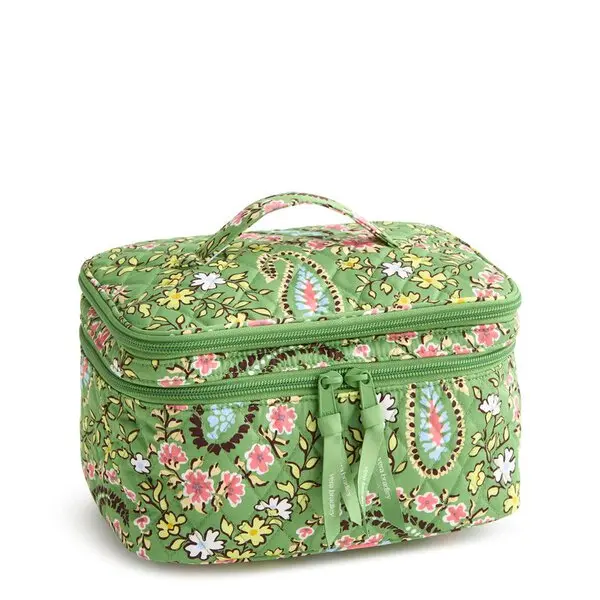VERA BRADLEY Brush Up Cosmetic Case In Hollyhock Paisley - Green