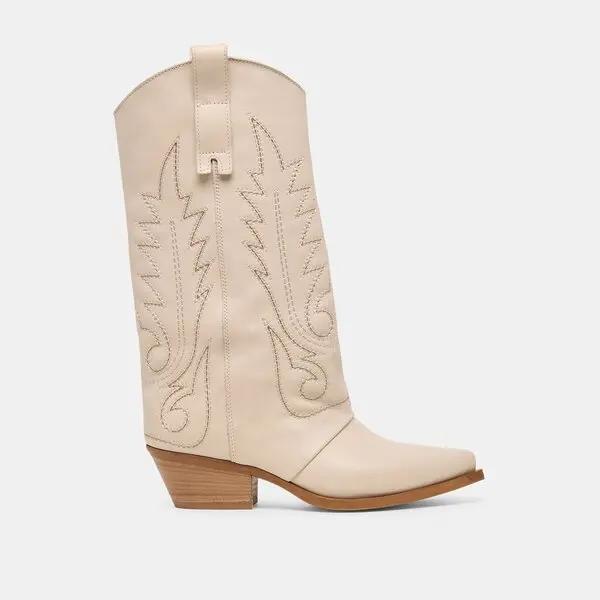DOLCEVITA Sammy Mid-calf Western Boots - Bone Leather