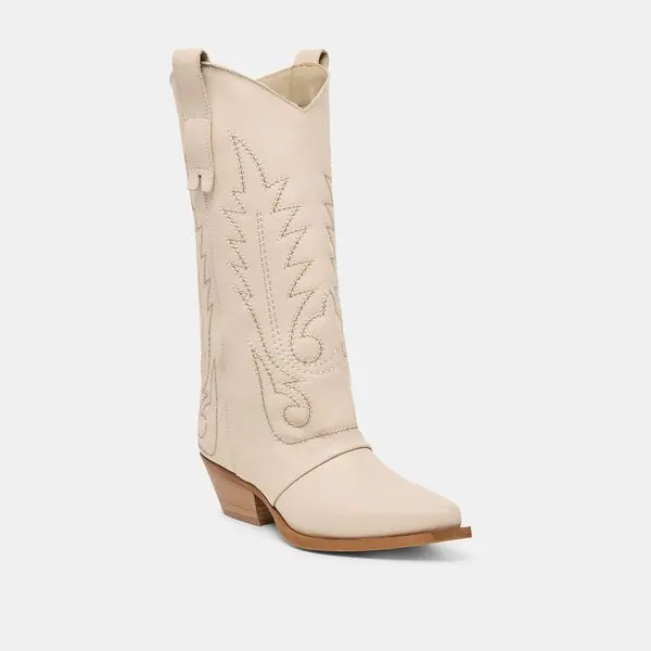 DOLCEVITA Sammy Mid-calf Western Boots - Bone Leather