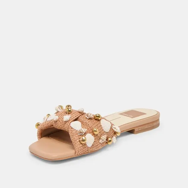 DOLCEVITA Lizza Raffia Beaded Sandals