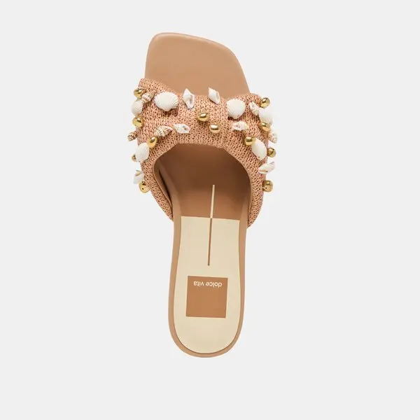 DOLCEVITA Lizza Raffia Beaded Sandals