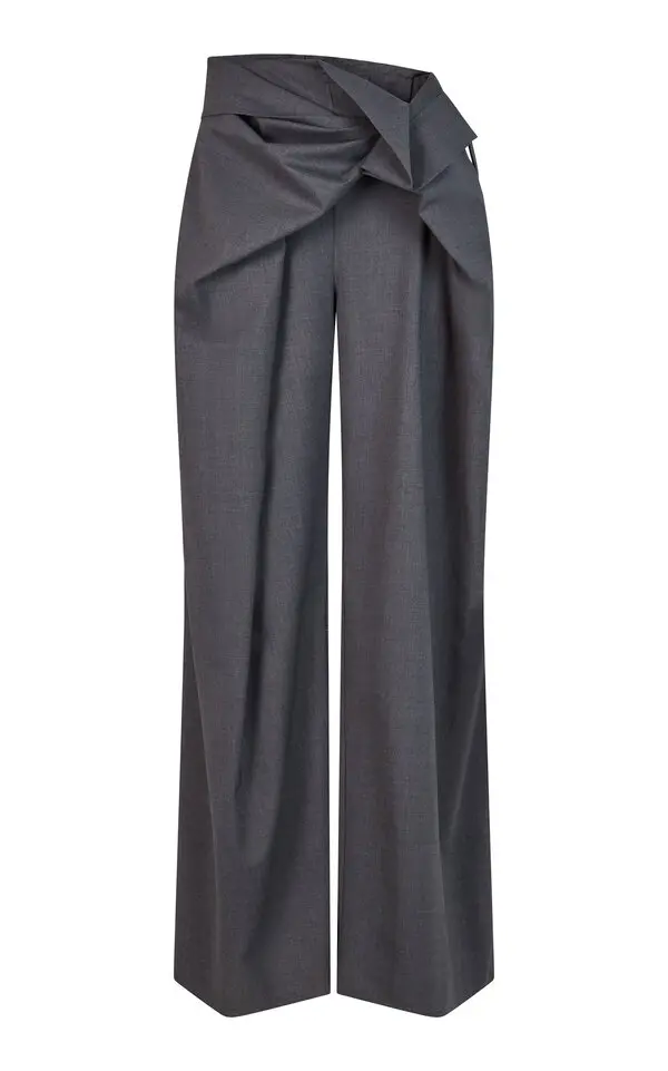 HEIRLOME Manuela Wool-blend Trousers - Dark Grey