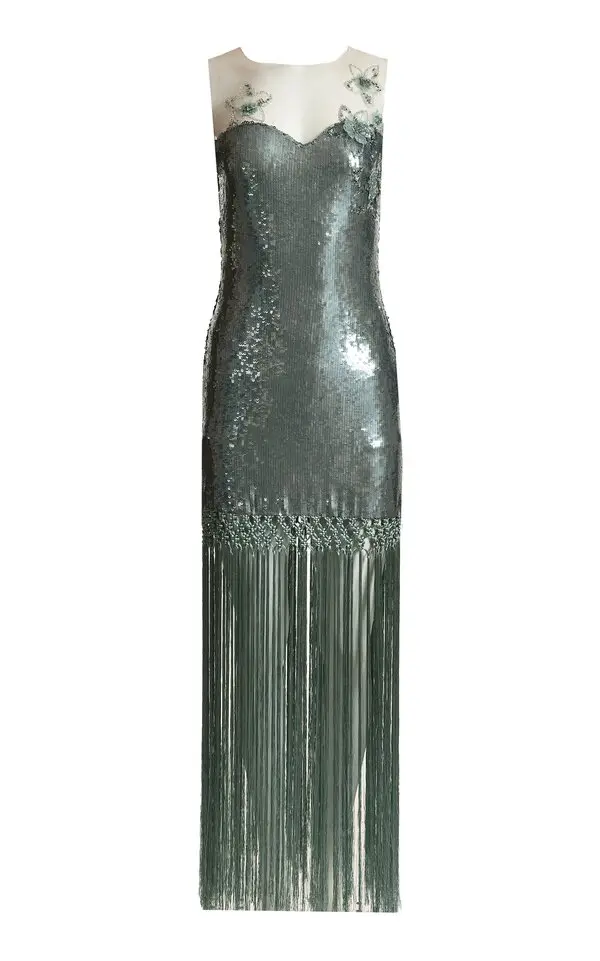 FRANCESCA MIRANDA Lumina Sequined Maxi Dress
