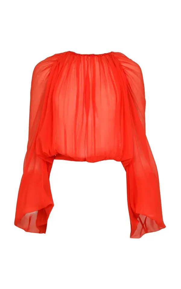 FRANCESCA MIRANDA Aire Forma Silk Top - Red
