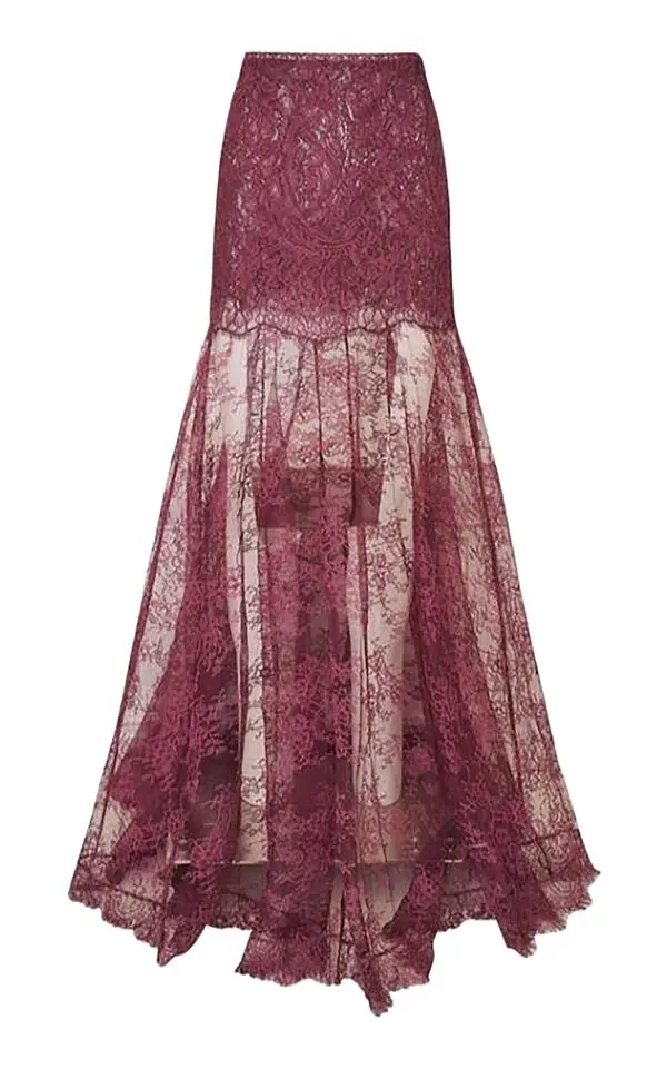 LoveShackFancy Carline Lace Maxi Skirt
