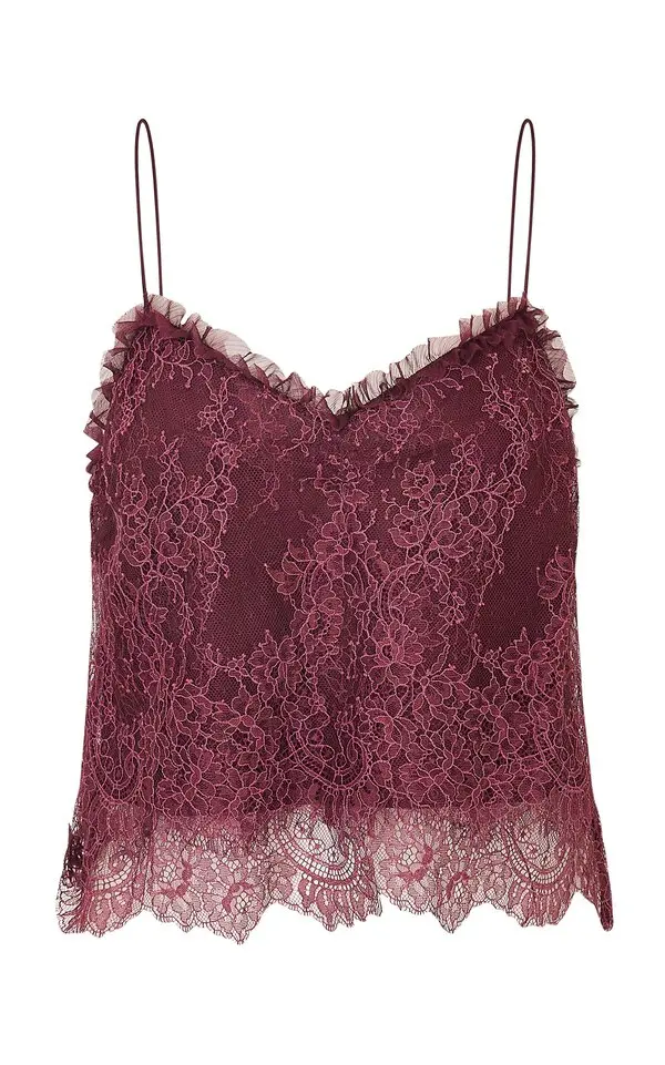 LoveShackFancy Ferni Lace Top - Red