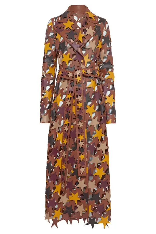 Gabriela Hearst Nuria Patchwork Stars Trench Coat