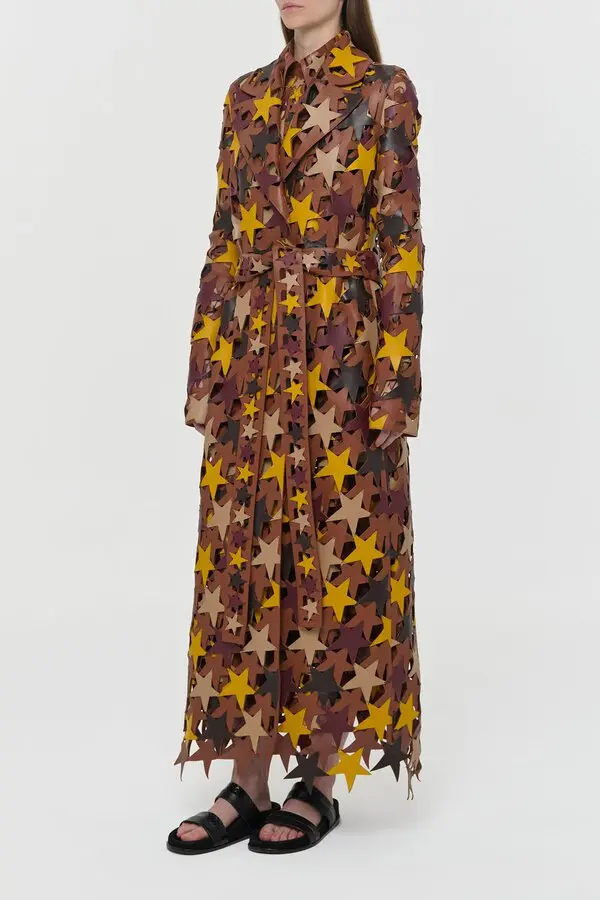 Gabriela Hearst Nuria Patchwork Stars Trench Coat