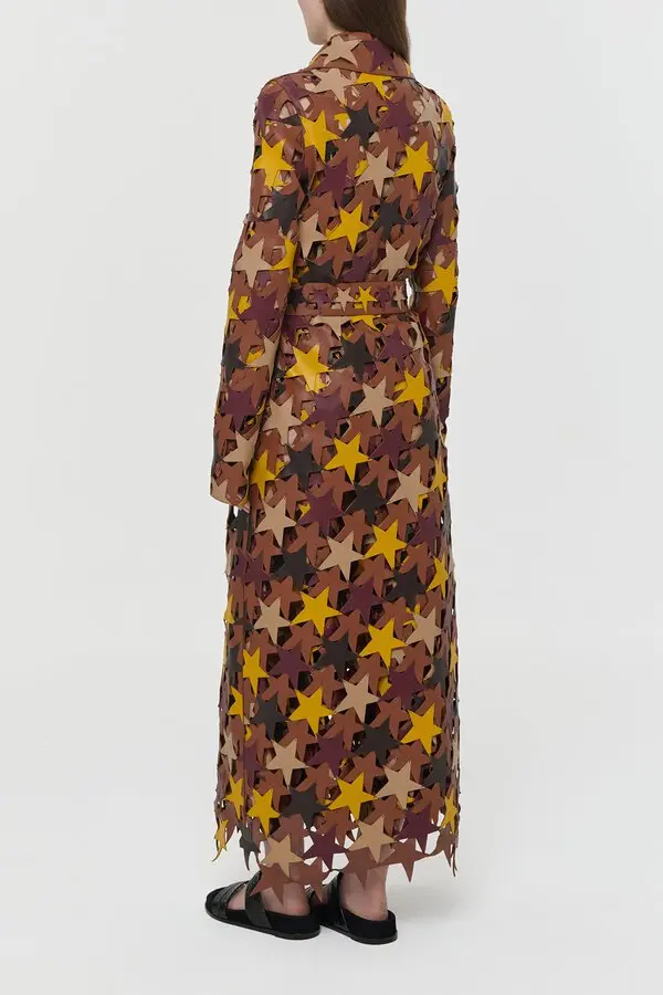 Gabriela Hearst Nuria Patchwork Stars Trench Coat