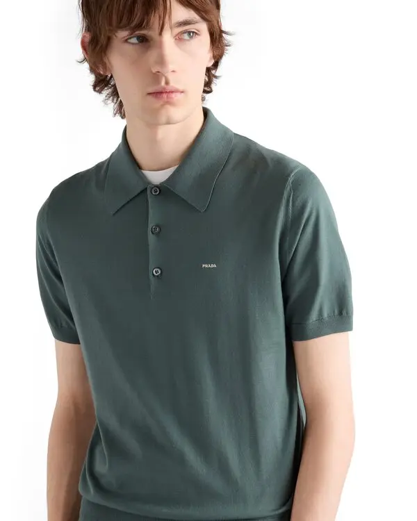 Prada Superfine Wool Polo Shirt - Green
