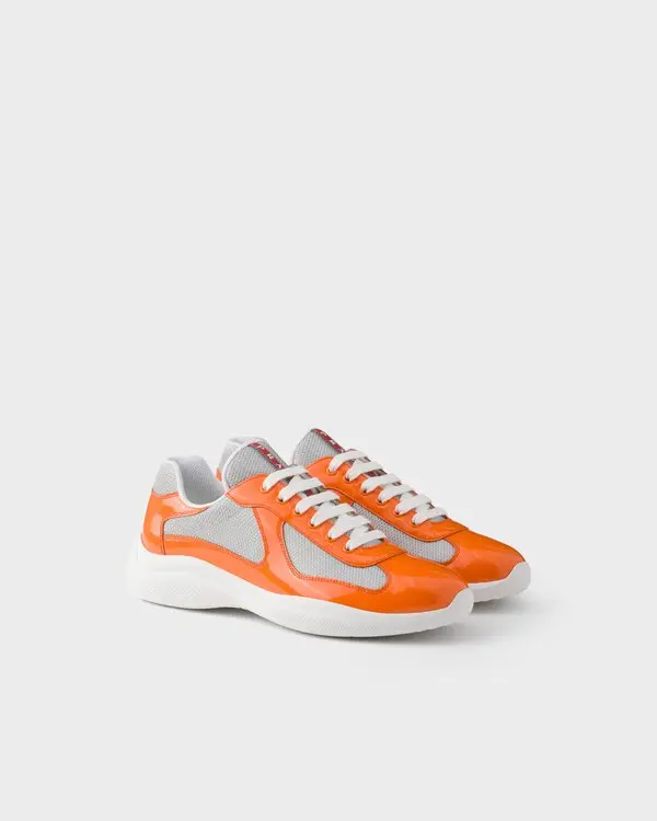Prada America's Cup Sneakers - Papaya/silver