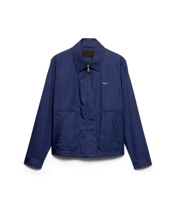Prada Technical Cotton Zipper Blouson - Blue