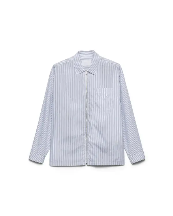 Prada Cotton Zipper Shirt - Blue