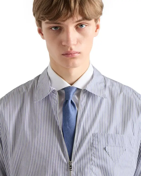 Prada Cotton Zipper Shirt - Blue