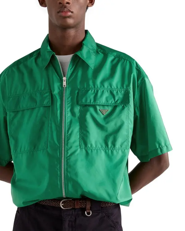 Prada Hort-leeved Light Re-nylon Hirt - Green
