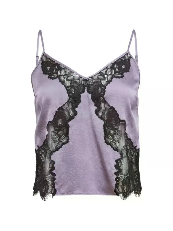 FLEUR DU MAL Juliet Lace-detail Top - Purple