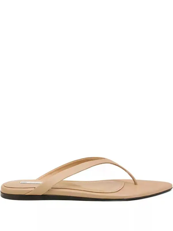 Ami Lamb Leather Pointed Toe Flip Flops