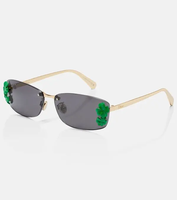 Dior Clover S1u Rectangular Sunglasses - Gold