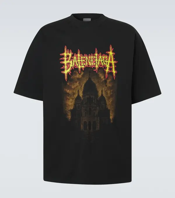 Balenciaga Printed Cotton Jersey T-shirt - Multicoloured