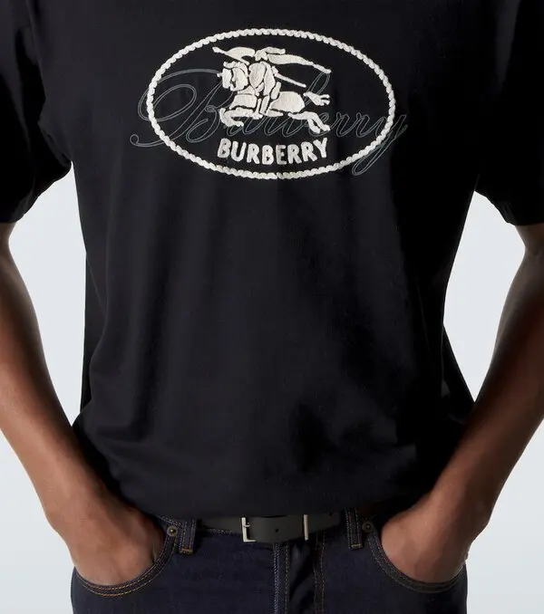 Burberry Ryan Embroidered Cotton T-shirt